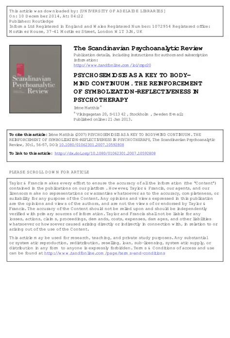 Pdf Psychosemiosis As A Key To Body Mind Continuum The Reinforcement