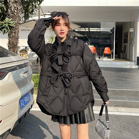 리본 버튼 다운 여 겨울 디자인 빈티지 하프 90 화이 오너클랜