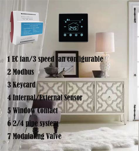 Best Hotel Thermostat Touch Screen Smart Wifi Fcu Thermostat With Keycard
