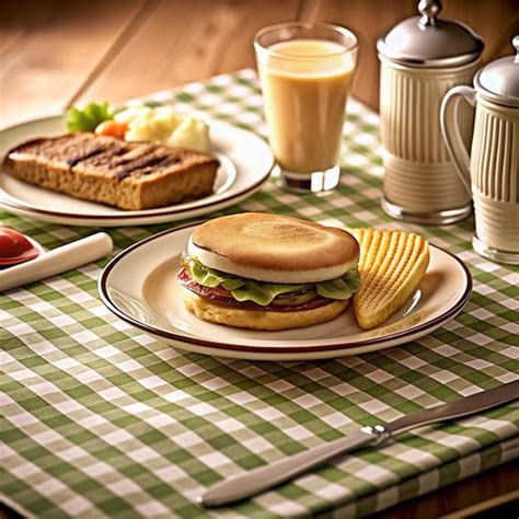 Classic American Diner Food And Retro Dining Experience Premium Ai