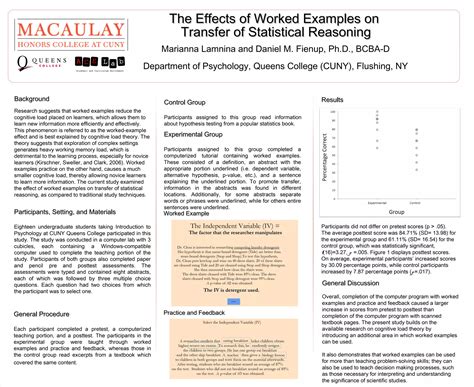 The Effects Of Worked Examples On Transfer Of Statistical Reasoning Ppt