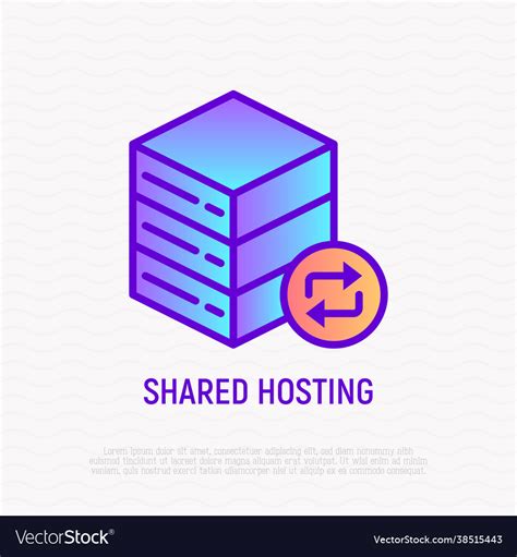 Shared Hosting Thin Line Icon Modern Royalty Free Vector