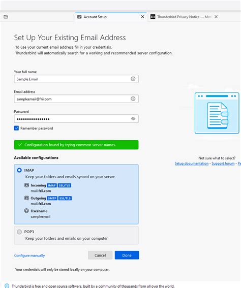 Mozilla Thunderbird Setup Knowledgebase Front Range Digital Holdings Llc
