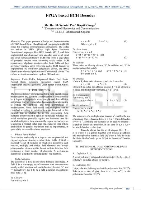 Fpga Based Bch Decoder Pdf Programming Languages Computing
