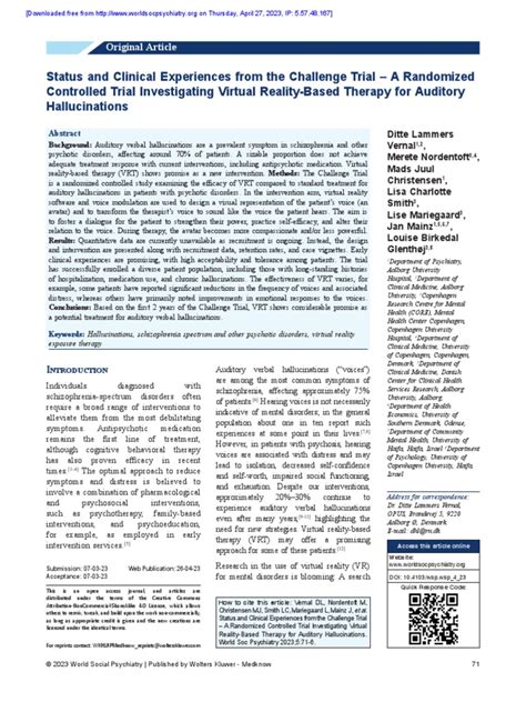 Status And Clinical Experiences From The Challenge Trial A Randomized Controlled Trial