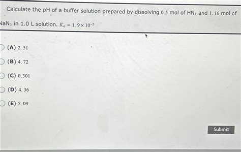calculate the ph ﻿of a buffer solution prepared by