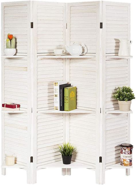 Giantex Room Divider With Shelves 4 Panel Room Dividers And Folding