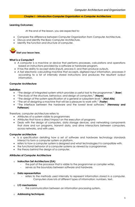 Solution Chapter 1 Introduction To Computer Architecture And