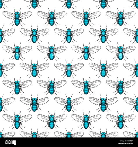 Seamless Pattern Of The Fly Insects Stock Vector Image And Art Alamy