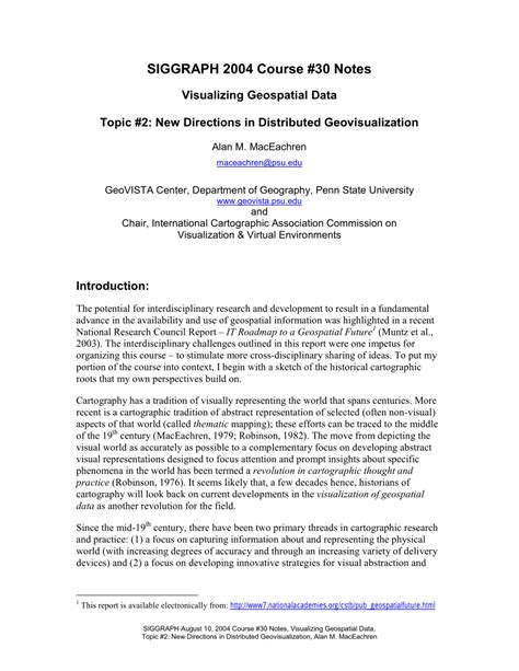 Pdf Visualizing Geospatial Data