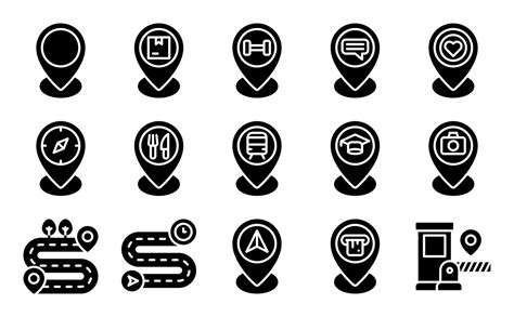 Location Map And Navigation Solid Icon Set 5 10697471 Vector Art At Vecteezy