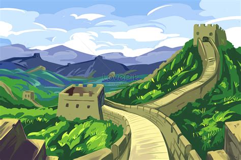 만리장성 일러스트 무료 다운로드 Lovepik