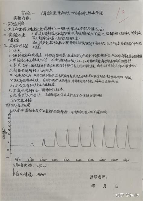 生理学（机能实验1）实验报告 知乎