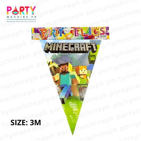 Minecraft Banderitas Minecraft Flag Banner Minecraft Party Decors