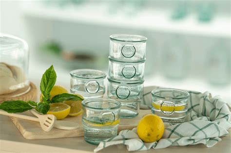 Euro Essential Stackable Recycled Glass Tumblers Set Set Of 6 Made I