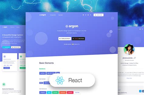 argon design system react free design system for bootstrap 4 reactstrap made with react js
