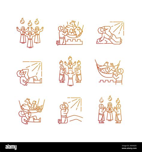 Bible Narratives Gradient Linear Vector Icons Set Stock Vector Image And Art Alamy