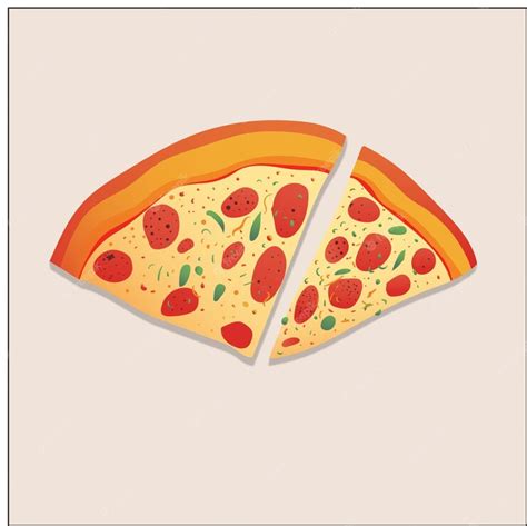 슬라이스 피자 패스트 푸드 로고 벡터 일러스트 레이 션 프리미엄 Ai 생성 벡터