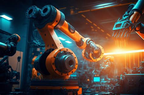 Smart Industry Robot Arm For Factory Production Process Automation Technology Generative Ai