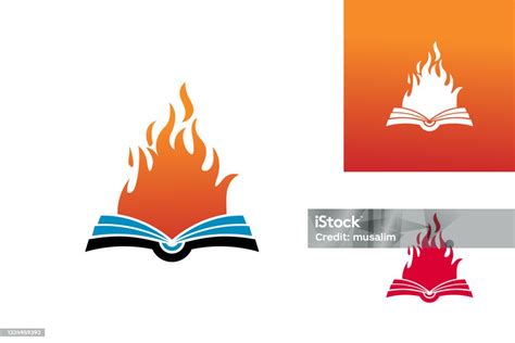 현대 책 화재 로고 템플릿 디자인 벡터 엠블럼 디자인 개념 창조적 인 기호 아이콘 책에 대한 스톡 벡터 아트 및 기타 이미지