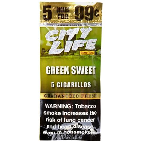 City Life Cigarillos Green Sweet Pouch 5 129 X City Life Cigarillos 1