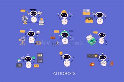 Artificial Intelligence Robots Set Ai Generating Texts Images Video