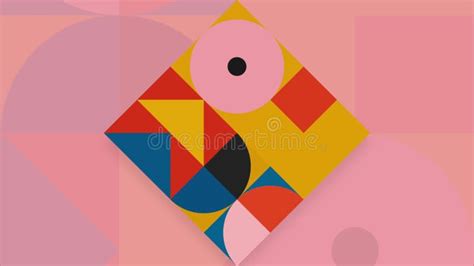 Square With Moving Geometric Shapes Motion Stylish Animation With Geometric Patterns In Square