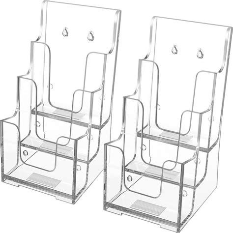 Maxgear Acrylic Brochure Holder 4 Inch Wide 3 Tier