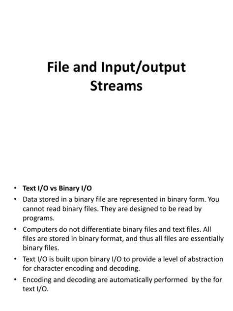 File And Inputoutput Streams Pdf Class Computer Programming