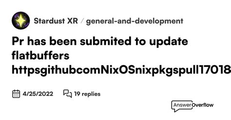 Pr Has Been Submited To Update Flatbuffers Nixosnixpkgspull170185
