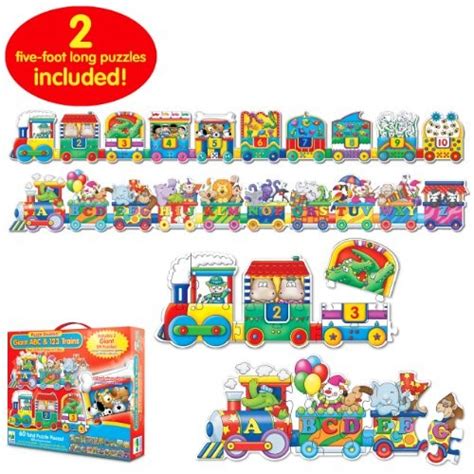 The Learning Journey Puzzle Doubles Giant Abc And 123 Train Floor Puzzle