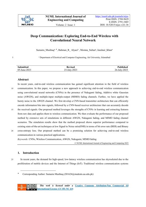 Pdf Deep Communication Exploring End To End Wireless With