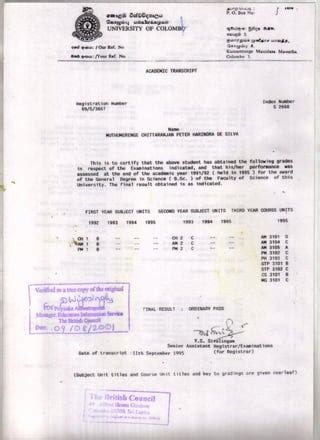 B Sc Academic Transcript Peter PDF B Sc Academic Transcript Peter PDF