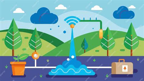 Premium Vector An Irrigation System Equipped With Iot Sensors Is