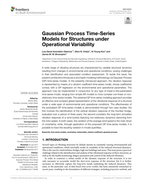 Pdf Gaussian Process Time Series Models For Structures Under Operational Variability