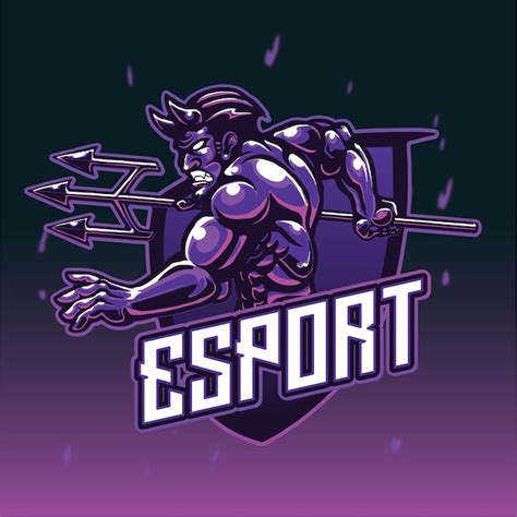 E스포츠 푸른 악마 로고 템플릿 프리미엄 벡터