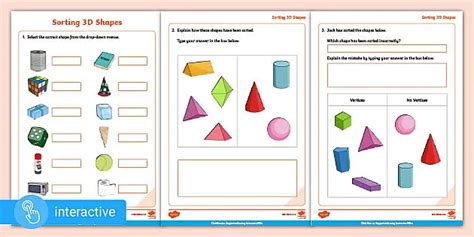 Sort 3d Shapes Differentiated Worksheet Teacher Made Worksheets Library