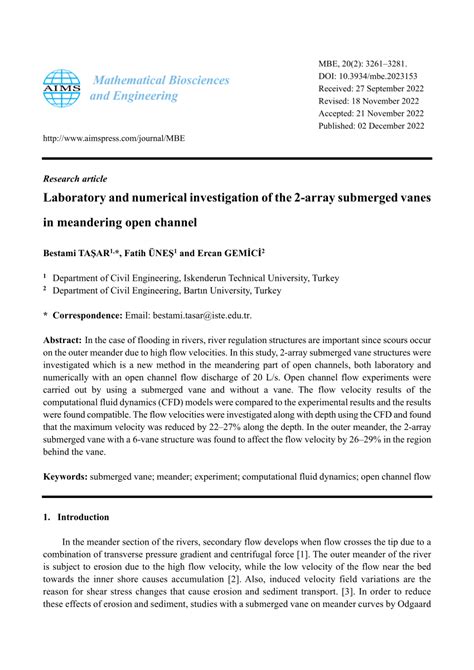 Pdf Laboratory And Numerical Investigation Of The 2 Array Submerged