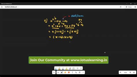 Factorization Of Polynomials Using Splitting The Middle Term Method Youtube
