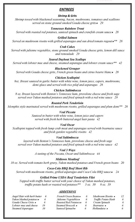 Online Menu Of Midtown Cafe Restaurant Nashville Tennessee 37203 Zmenu