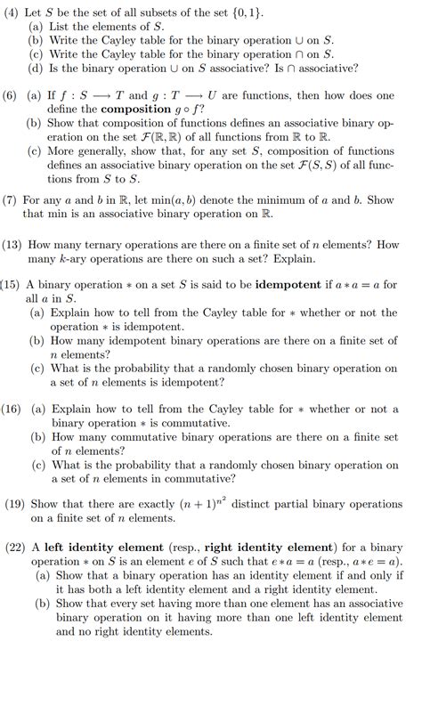 Solved 4 Let S Be The Set Of All Subsets Of The Set {0 1}