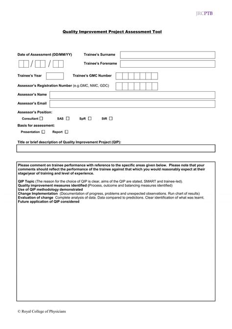 Quality Improvement Assessment Tool Jrcptb A