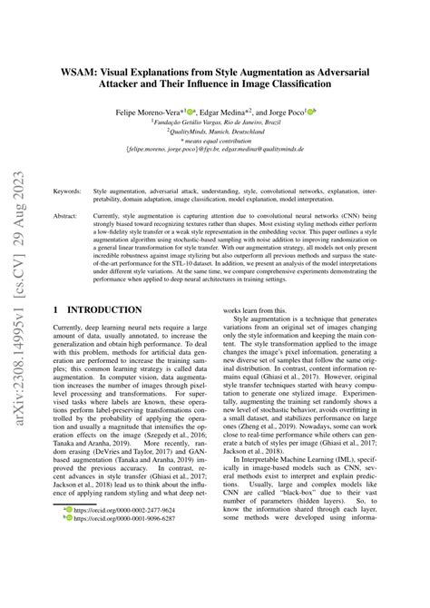 Pdf Wsam Visual Explanations From Style Augmentation As Adversarial Attacker And Their