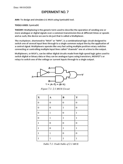 Experiment 7 Pdf Pdf Logic Gate Electronic Circuits