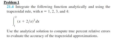 Solved Problem 1214 ﻿integrate The Following Function