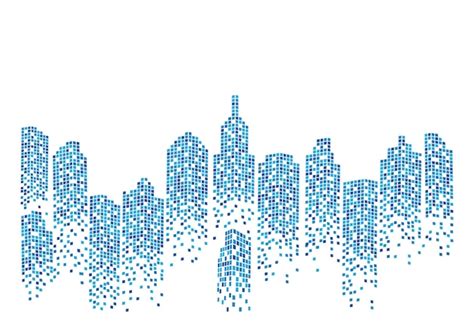 도시 스카이라인 배경 그림 프리미엄 벡터