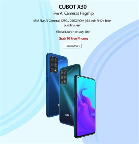 Cubot X30 penta-camera flagship device launching on July 10 - Gizmochina