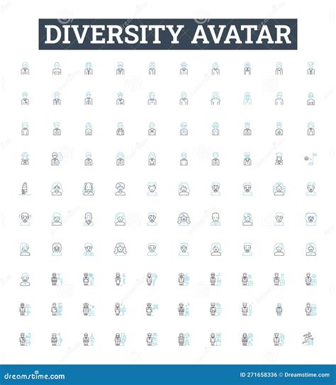 Diversity Avatar Icons Signs Outline Symbols Concept Linear