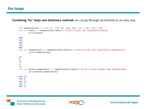 perl bioinfo Curso de Python para biólogos Lección Bucles for