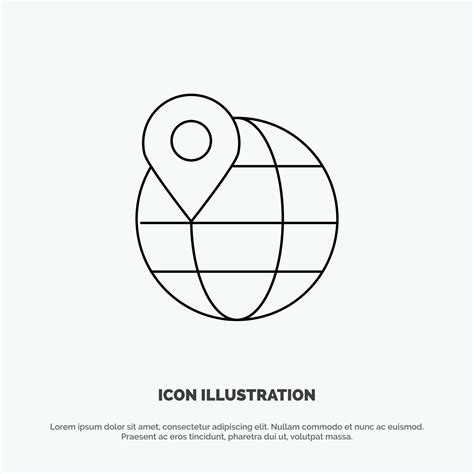 location map globe internet vector line icon 19178597 vector art at